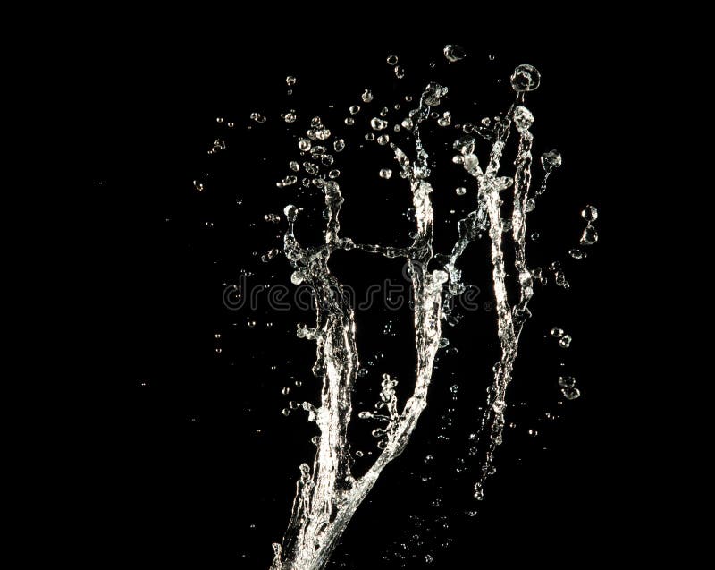 Crown Water To Object Make Curve Drop Explosion in Ripple Motion. Black ...