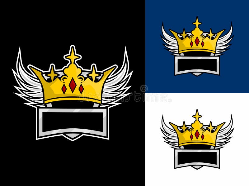 Crown Wings Shield Pattern Vector Modern C Shield Crown Wing Logo