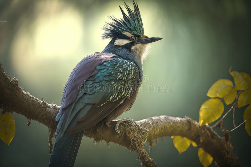 Crowned Bird, with Its Feathers and Wings Shining in the Sunlight ...