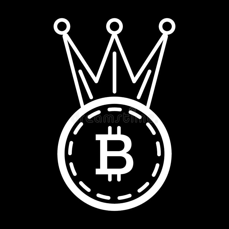 Crown, Bitcoin Line Icon. Vector Illustration Isolated on Black ...