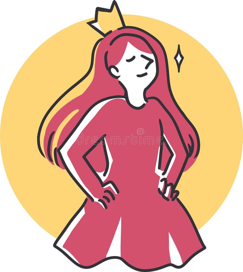 Crowned with Pride Arrogant Princess Illustration Stock Vector ...