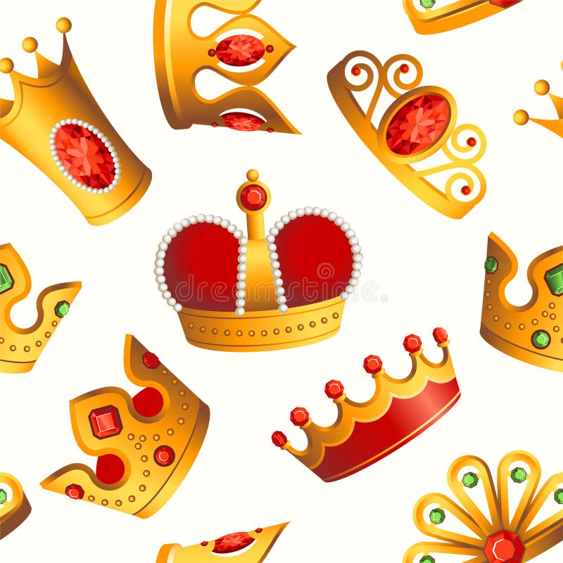 Crowns Pattern - Seamless Modern Material Design Background Stock ...