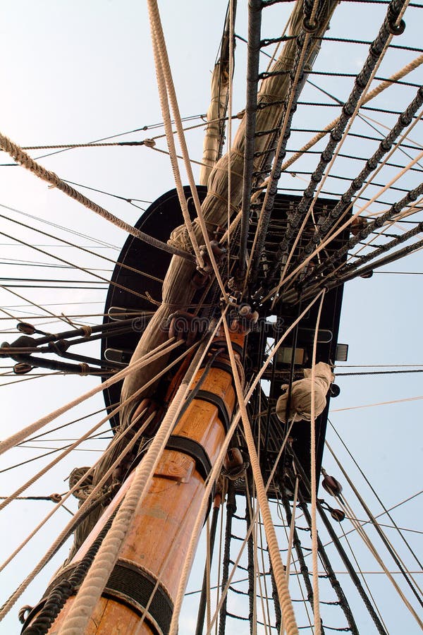 Ship Tower, Crows Nest, Ropes Stock Image - Image of sailing, rope: 4303353