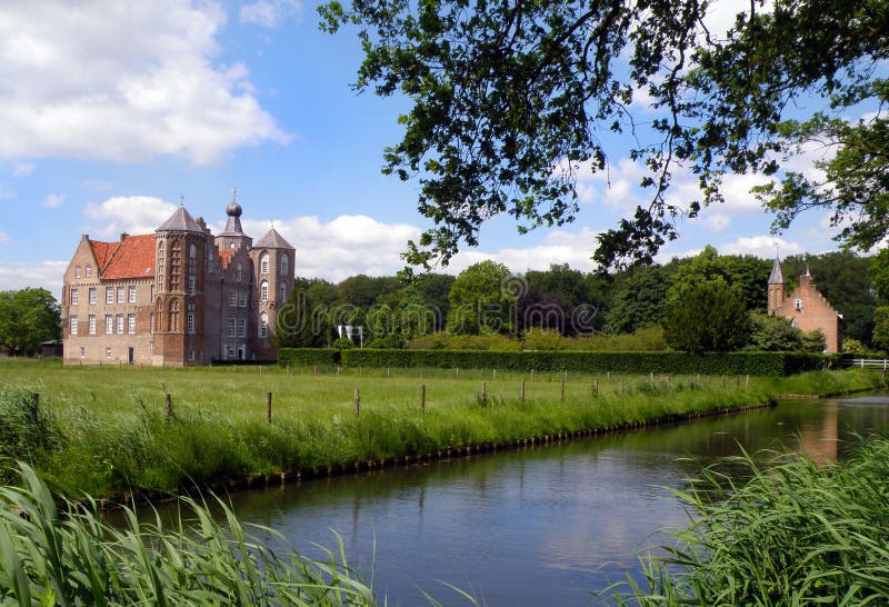 Dutch Landscape- Castle Croy and Farms- Laarbeek Stock Image - Image of ...