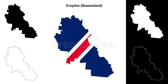 Croydon outline map stock vector. Illustration of empty - 334795666