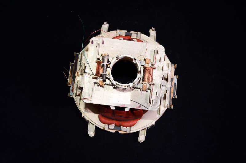 CRT Internal Part Component Isolated on a Black Background Stock Photo ...