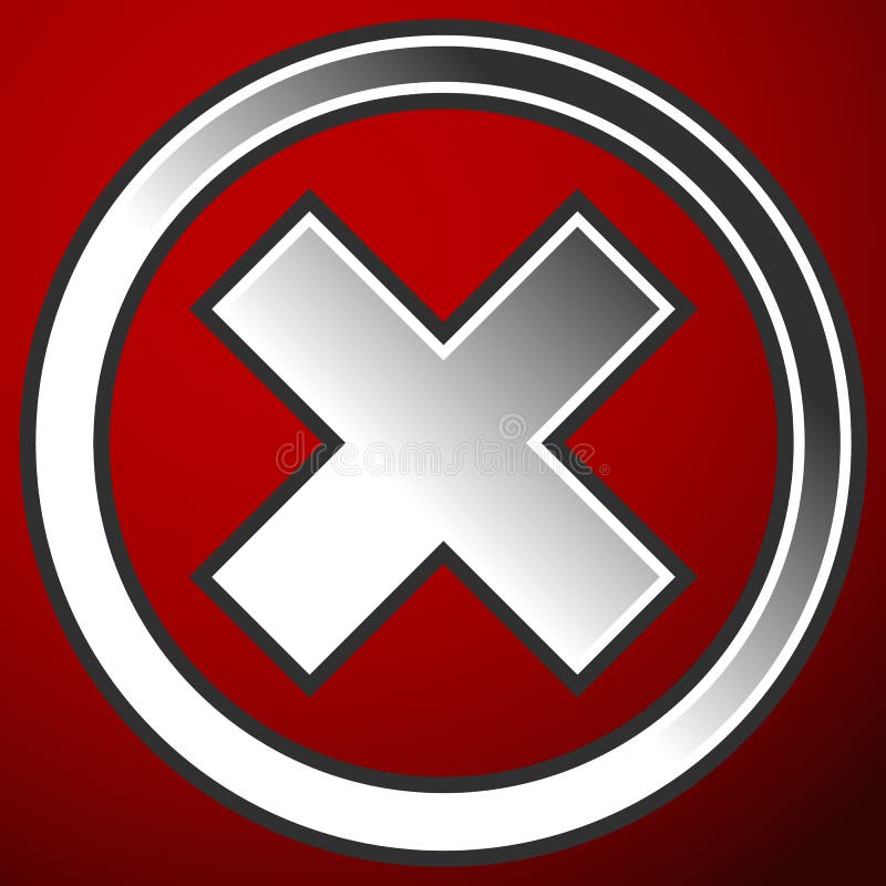 El Símbolo De La Cruz Roja, Icono Como Cancelación, Quita, Fracaso ...
