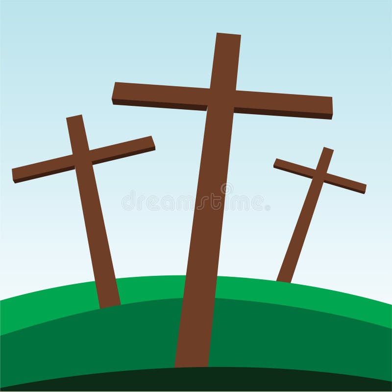 Tres cruces religiosas stock de ilustración. Ilustración de crucifix ...