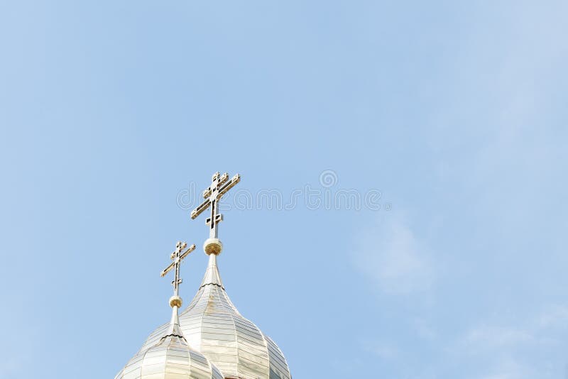 Cruces En La Nueva Iglesia Ortodoxa Imagen de archivo - Imagen de ...