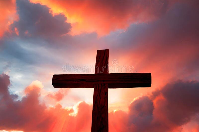 Crucifix with Ray of Light on the Background. Stock Illustration ...