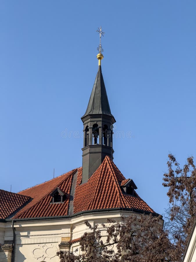 Crucifix Stands Tall on the Bell Tower Stock Image - Image of historic ...