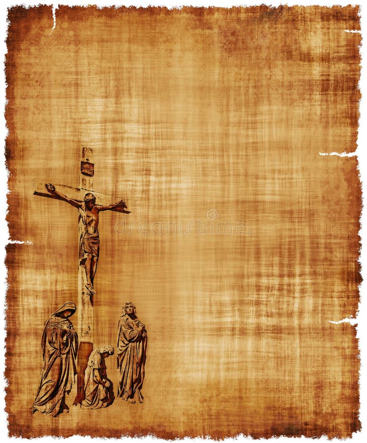 Christian Cross on Parchment Stock Vector - Illustration of christ ...
