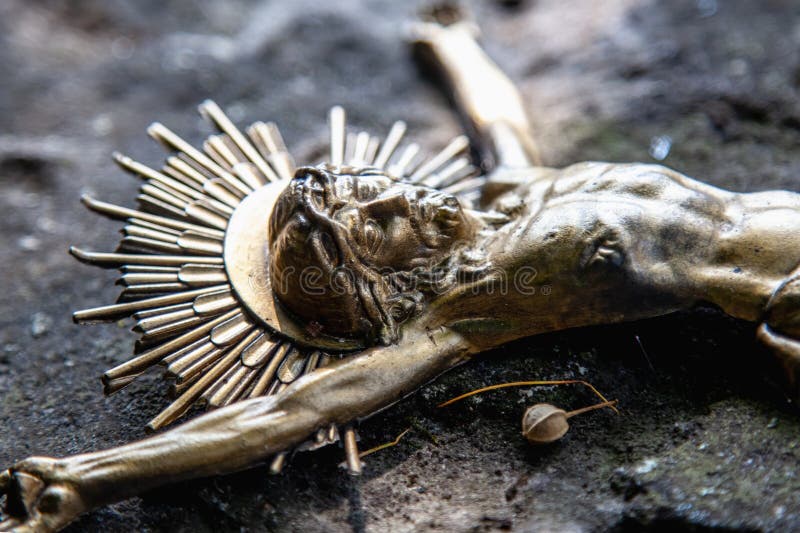 The Crucifixion of Jesus Christ. Close Up Stock Photo - Image of ...