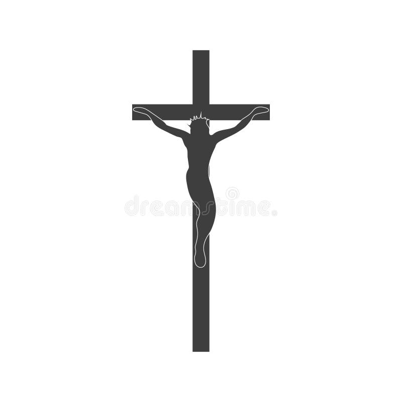 Crucifixion of Jesus Christ on the Cross. Vector Image on White Isolate ...