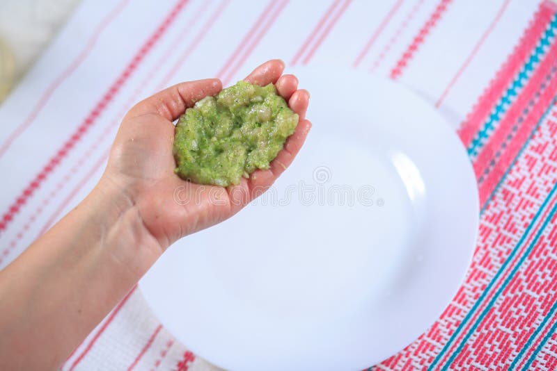 Crude Forcemeat Cutlet with a Stuffing Stock Image - Image of prepared ...