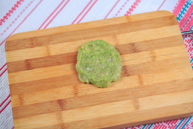 Crude Forcemeat Cutlet with a Stuffing Stock Photo - Image of cutlet ...