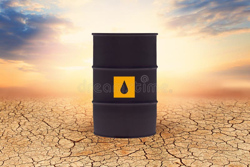 Crude Oil Barrel Against Sky Clouds Stock Photo - Image of protection ...