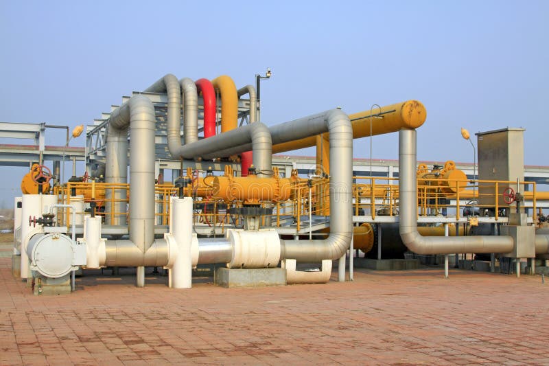 Crude Oil Processing and Transmission Equipment Stock Image - Image of ...