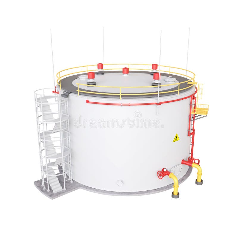 Crude Oil Storage Reservoir Isolated on White Background Stock ...