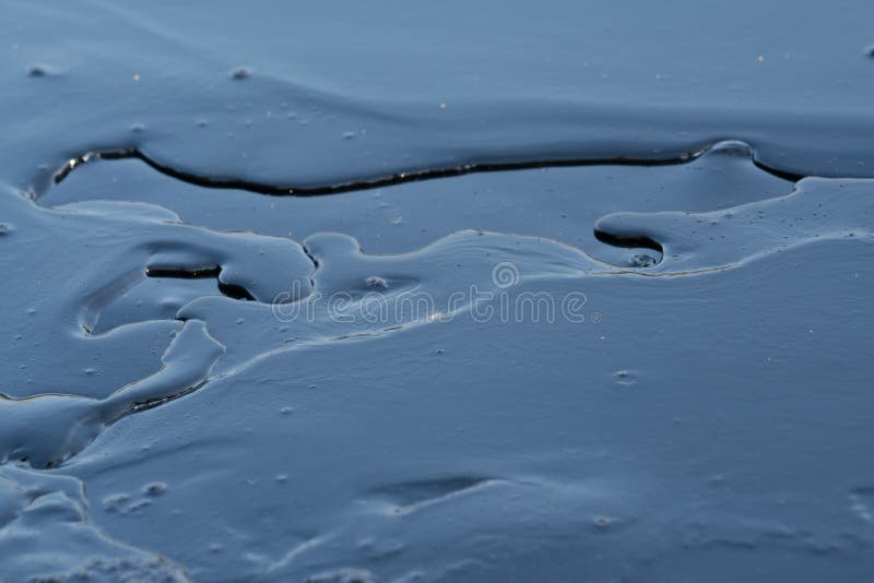 Crude Oil Surface Background Textured. Pollution with Oil Products ...