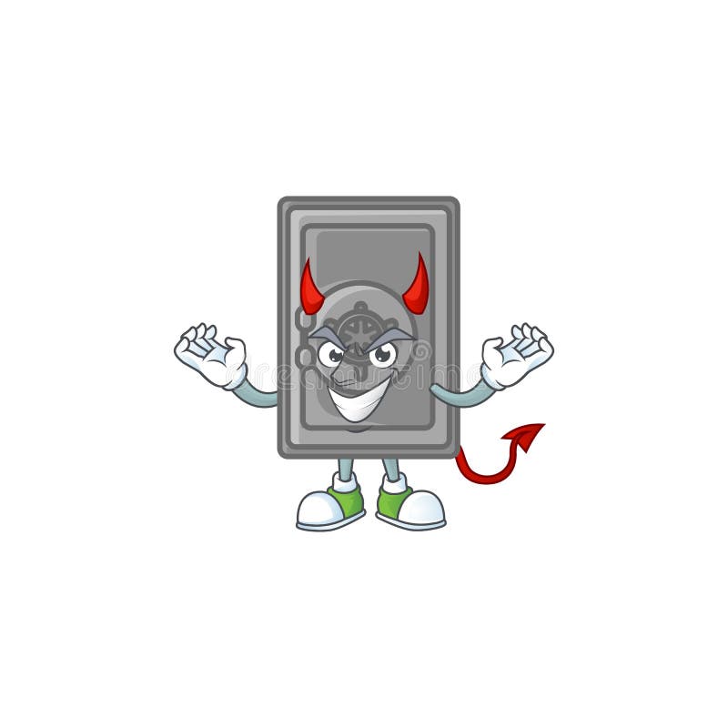 A Cruel Devil Security Box Closed Cartoon Character Design Stock Vector ...
