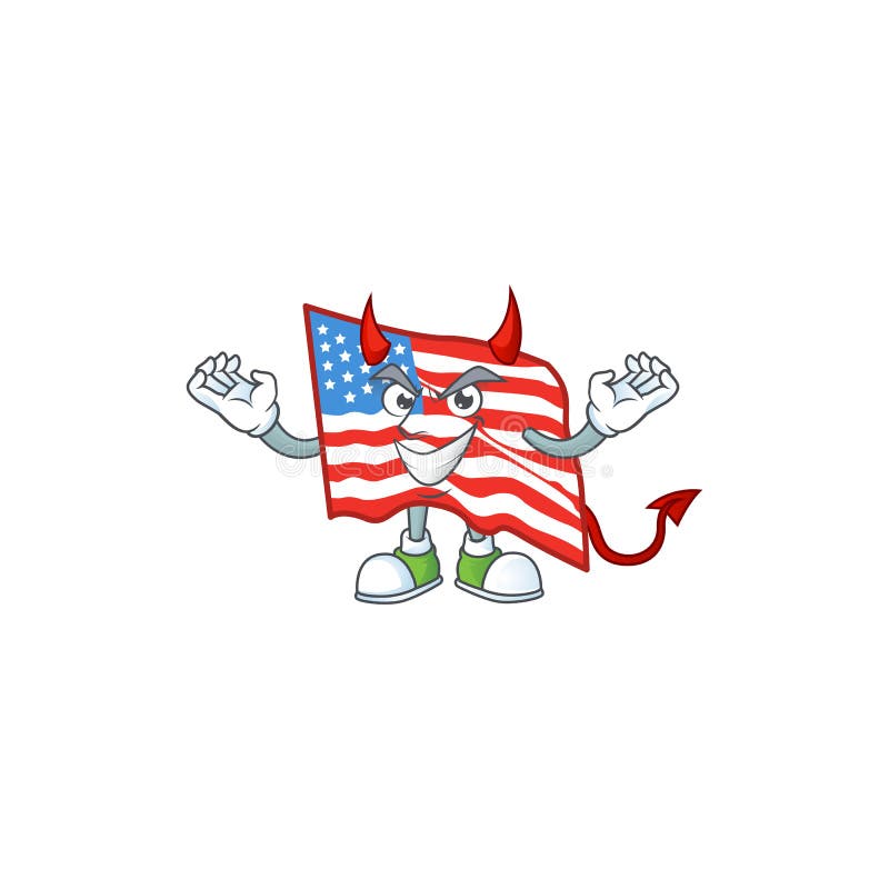 A Cruel Devil USA Flag Cartoon Character Design Stock Vector ...