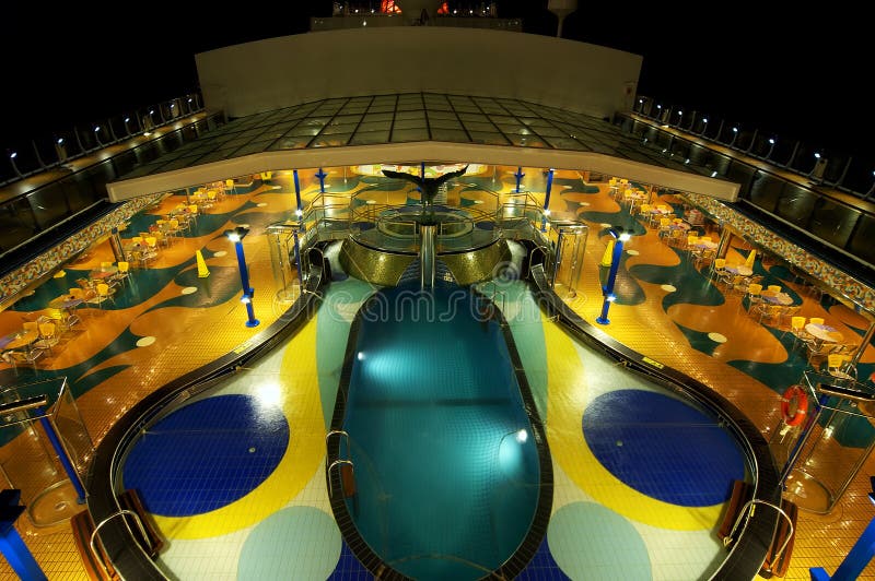 Cruise Deck Pool stock image. Image of vacations, pools - 129369