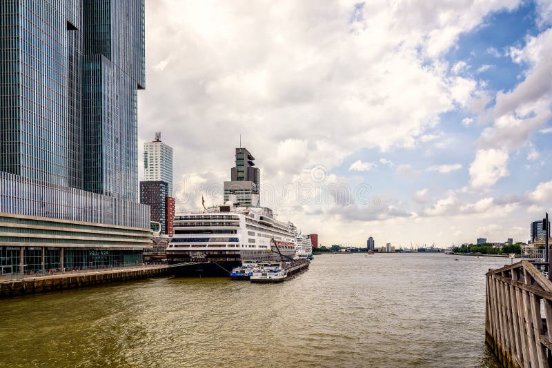 Cruise in the Harbor of Rotterdam Editorial Stock Image - Image of ...