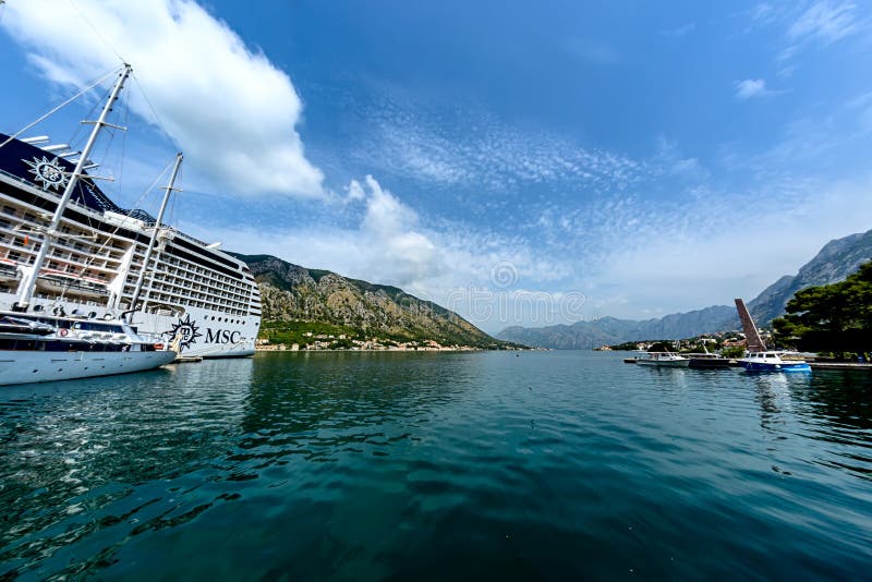 Cruise Liner in the Boka Bay of Kotor Editorial Image - Image of musica ...