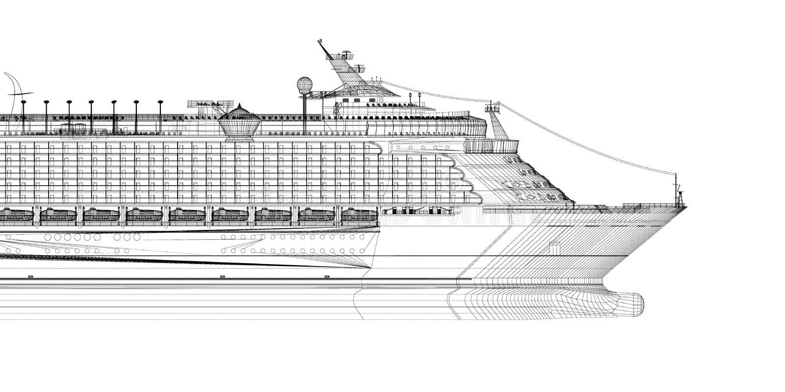 Steamboat of the Mississippi - Side View Stock Illustration ...
