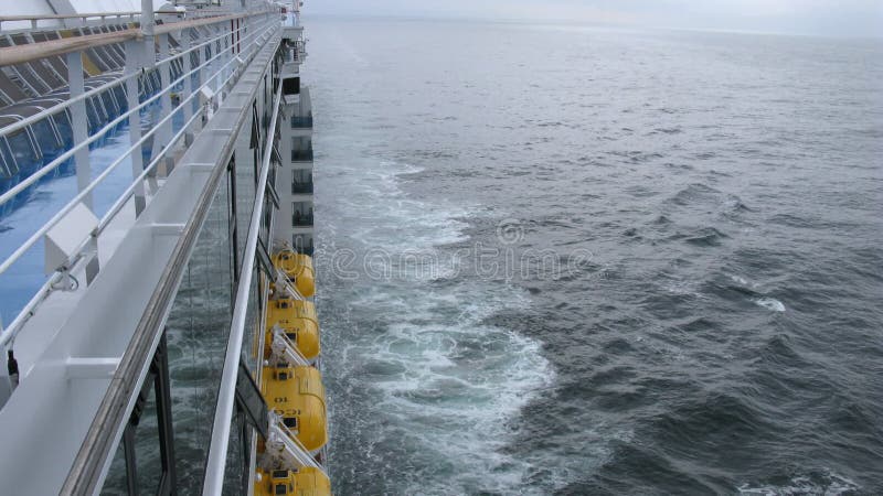 Cruise Liner Trace, View from Ship Deck, Time Stock Video - Video of ...