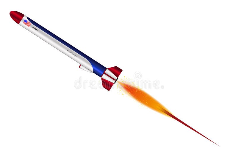 Flying Cruise Missile. Line Art Sketch Picture Stock Vector ...