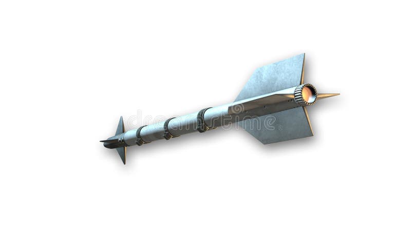 Cruise Missile, Rocket on White, Rear View Stock Illustration ...