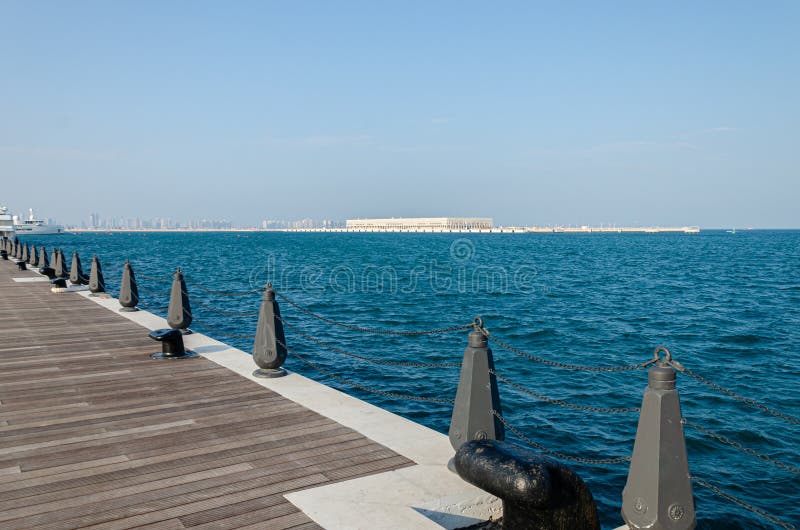 Cruise Port Terminal at Doha, Qatar Stock Photo - Image of cityscape ...