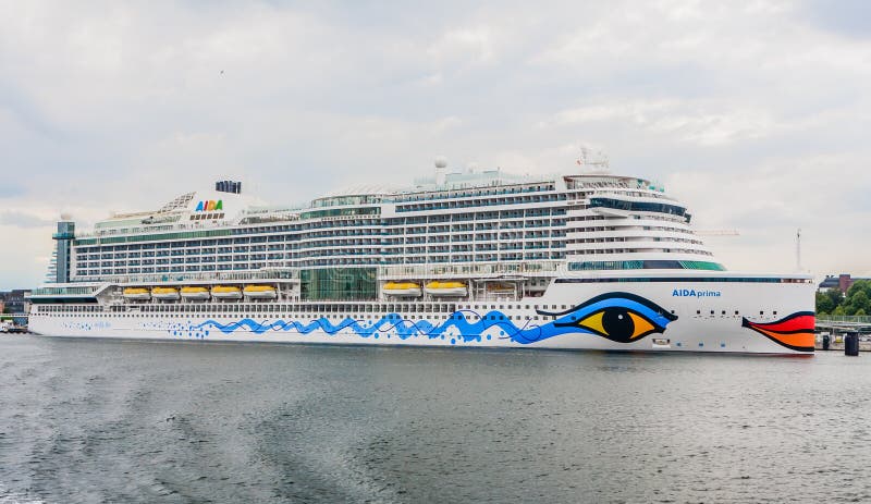 View of Cruise Ship Aida Prima at Kiel Harbor, Schleswig-Holstein ...