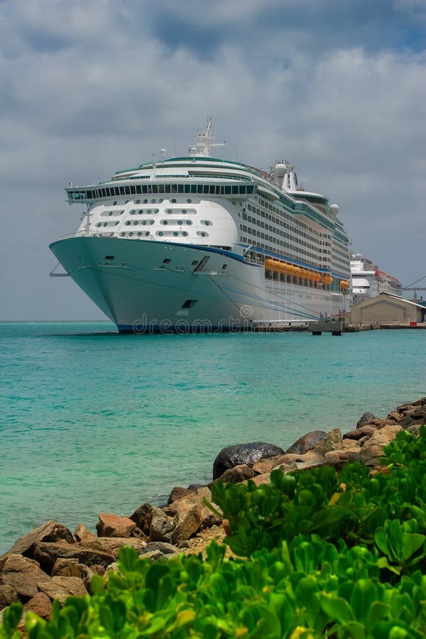 Vertical of of Cruise Ship Docked in Halifax, Nova Scotia Harbour ...
