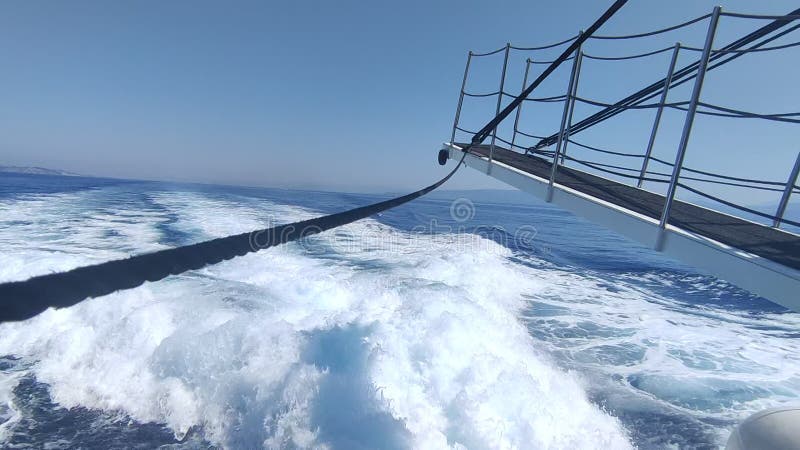 Cruise Ship Back View Crossing through Ionian Sea Stock Footage - Video ...