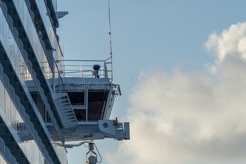 Cruise Ship Bridge Where Captain Controls the Ship Stock Image - Image ...