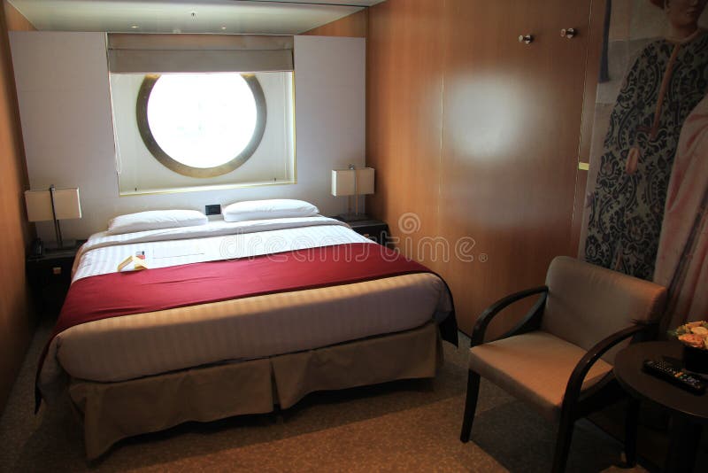 Cruise ship cabin interior stock photo. Image of white - 90691556