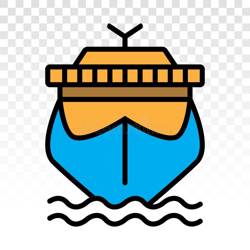 Cruise Ship / Cargo Ship / Yacht / Cruise Liner Flat Icon on a ...