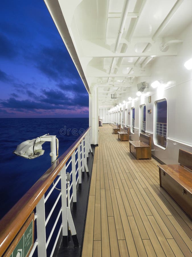 Cruise Ship Deck As the Sun Sets Stock Image - Image of boat, ocean ...