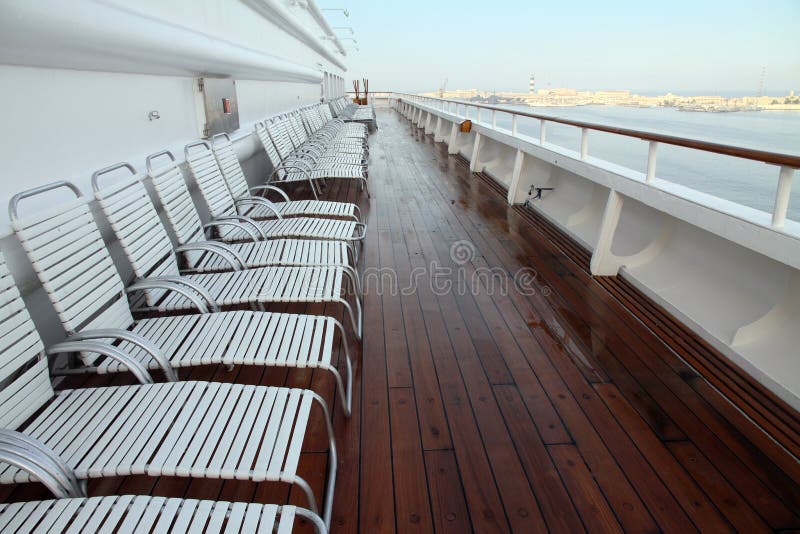 Cruise Ship Deck Chairs stock photo. Image of white, ocean - 26821004