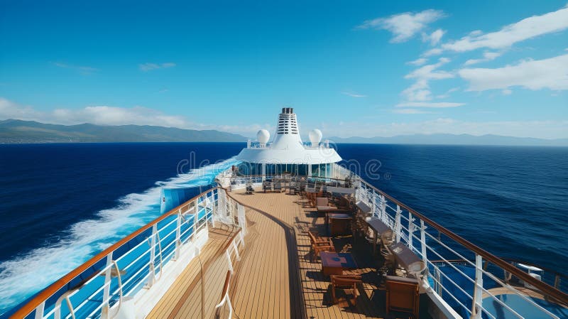 Cruise Ship Deck with Passengers Enjoying the Panoramic Views of the ...