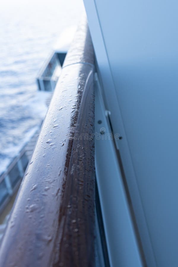 Cruise Ship Deck Railing at Sea Stock Image - Image of holiday ...