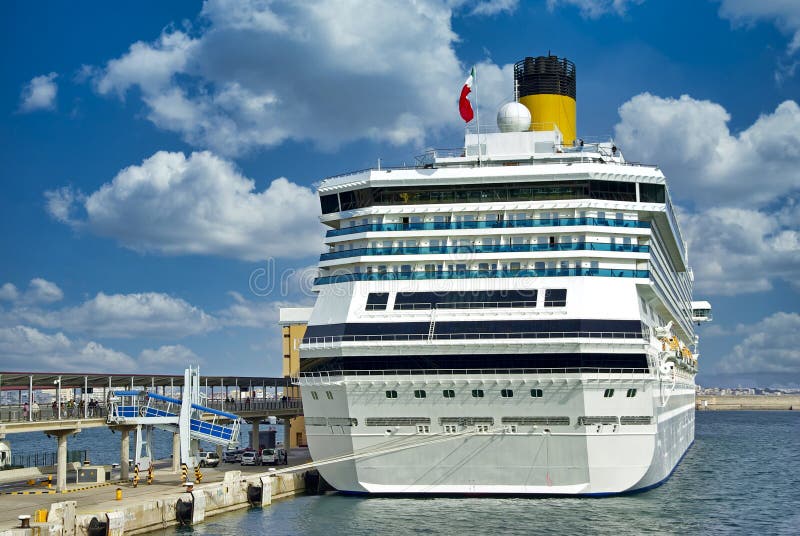 Mediterranean Holidays Cruise Ship Stock Photo - Image of liner ...