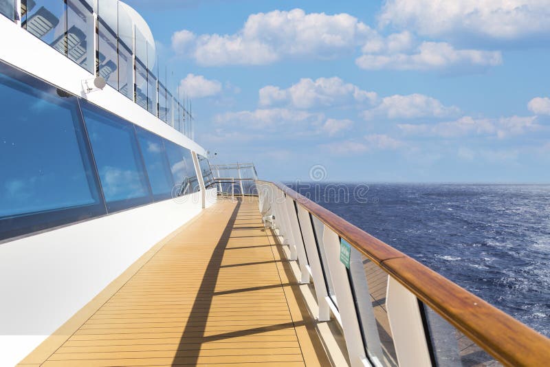 Cruise Ship Empty Open Deck on a Sunny Day Stock Image - Image of ...