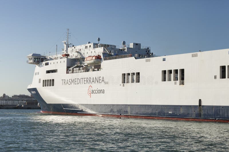 Cruise Ship Entering the Port of Valencia Editorial Photography - Image ...