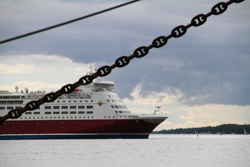 Cruise ship and chain stock image. Image of front, cruise - 142484929
