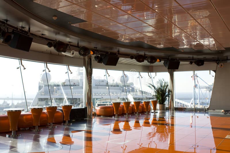 Cruise Ship. Exterior and Interior Stock Photo - Image of dock ...