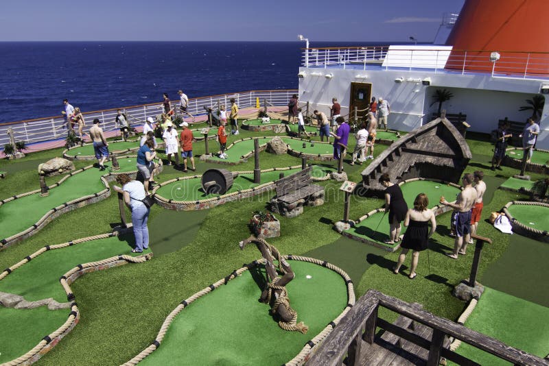 Cruise Ship Fun - Mini Golf at Sea Editorial Image - Image of putt ...
